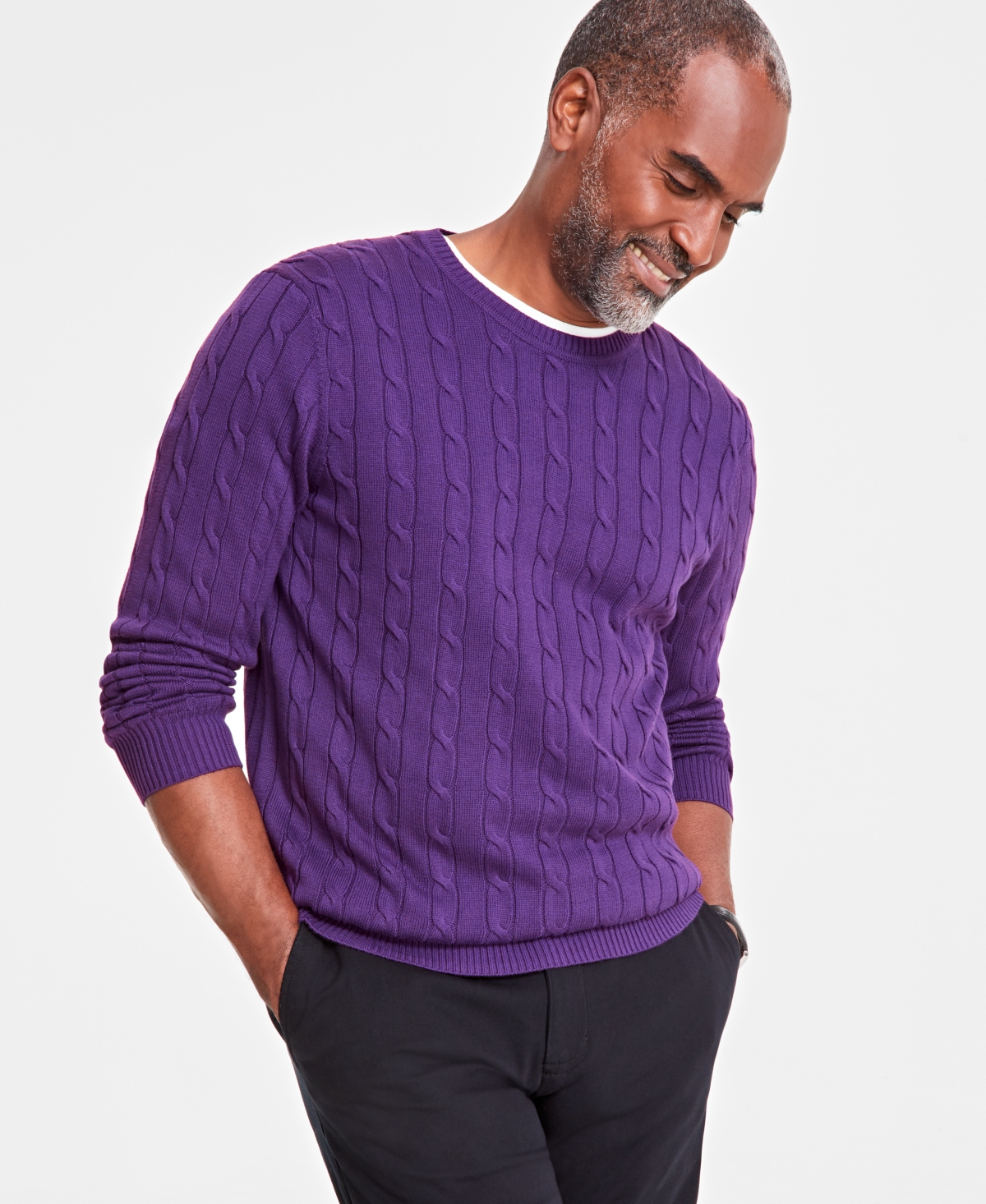 Click here for Club Room Mens Cable-Knit Cotton Sweater  Created... prices