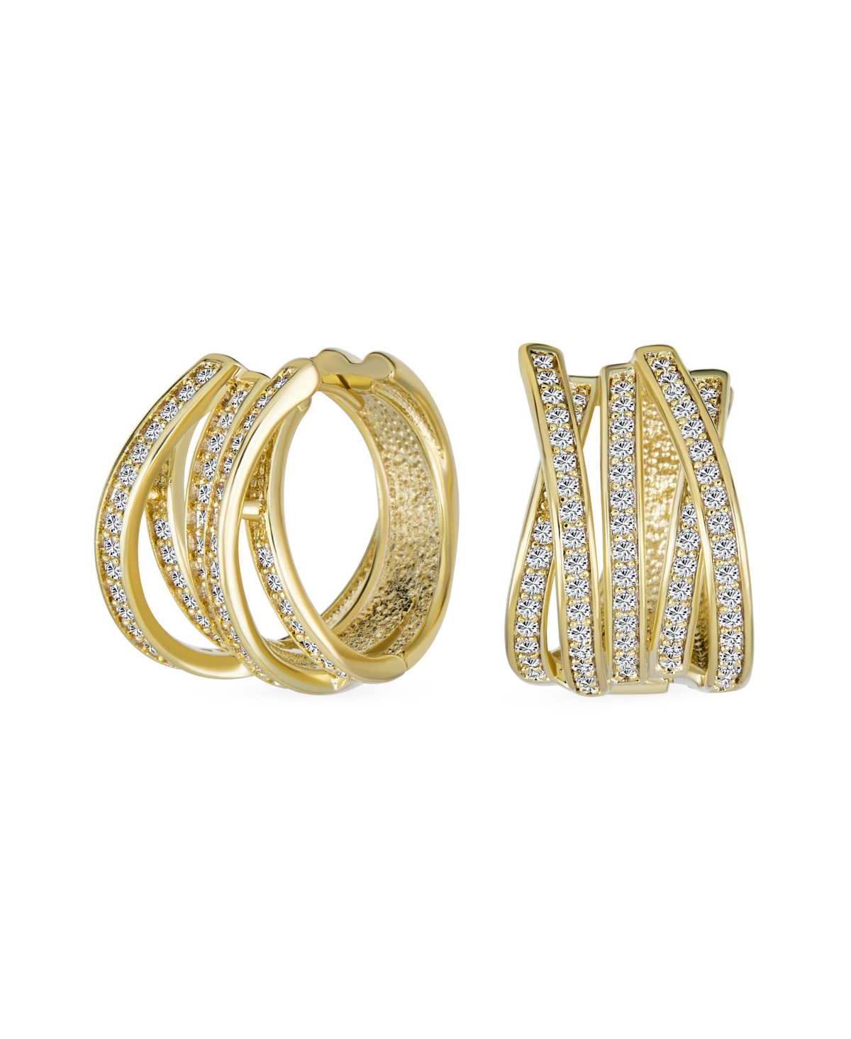 Click here for Bling Jewelry Pave Cz Five Rows Wide Criss Cross H... prices