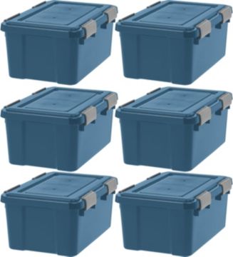 IRIS 6 Pack 19qt WEATHERPRO Airtight Plastic Storage Bin with Lid and ...