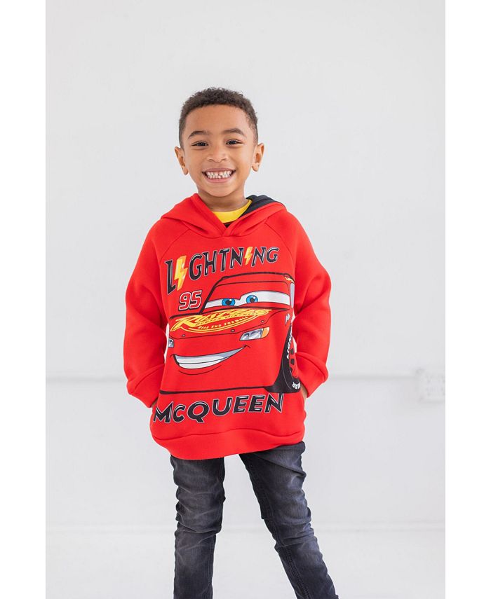 Disney Toddler Boys Pixar Cars Lightning McQueen Fleece Pullover Hoodie ...