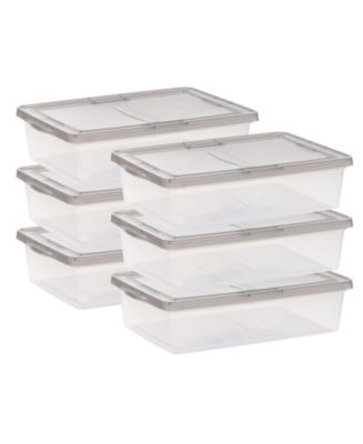 IRIS USA 28 Quart Snap Top Plastic Storage Box, 6 Pack - Macy's