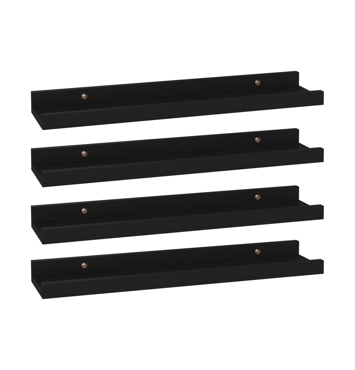 Click here for vidaXL Wall Shelves 4 pcs Black 15.7x3.5x1.2 - Bla... prices