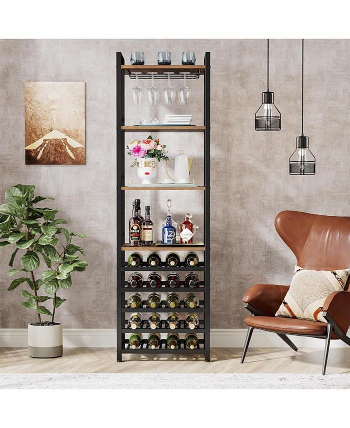 Tribesigns 20 Bottle Wine Bakers Rack, 9 Tier Freestanding Wine Rack ...