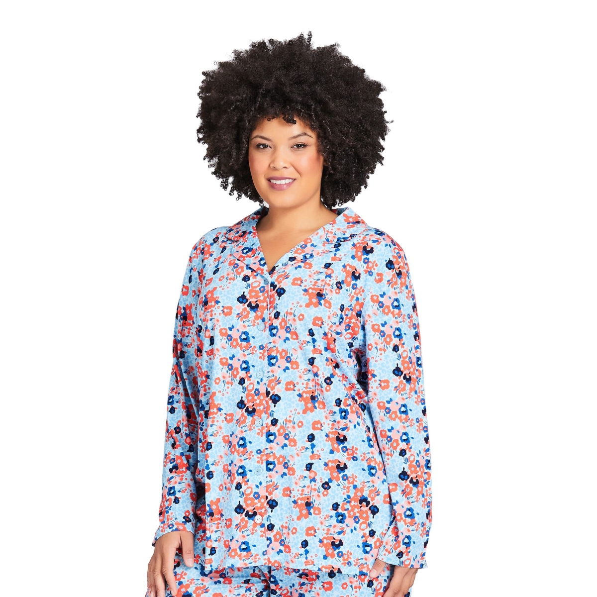 Click here for Avenue Plus Size Button Print Sleep Top - Floral prices
