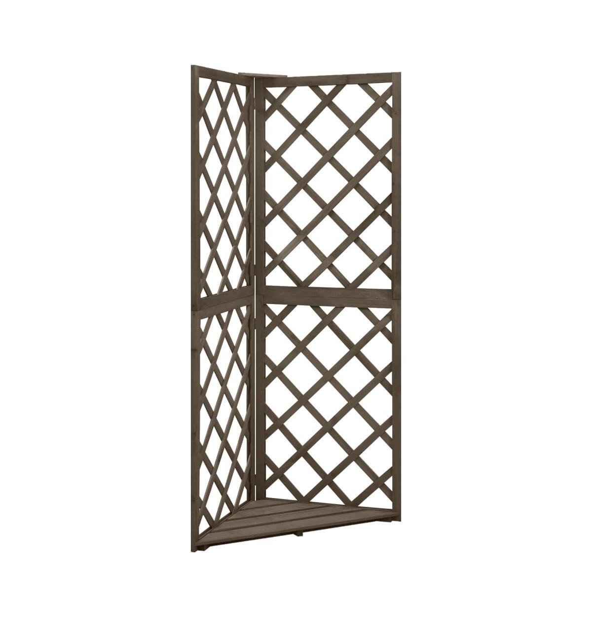 Click here for vidaXL Corner Trellis Gray 19.6x19.6x57 Solid Fir... prices