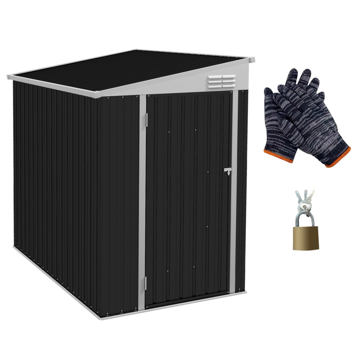 Click here for 4x6 Metal Outdoor Storage Shed - Gray prices