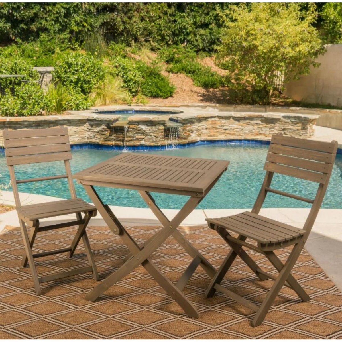 Click here for Streamdale Acacia Wood 25" Foldable Bistro Se... prices