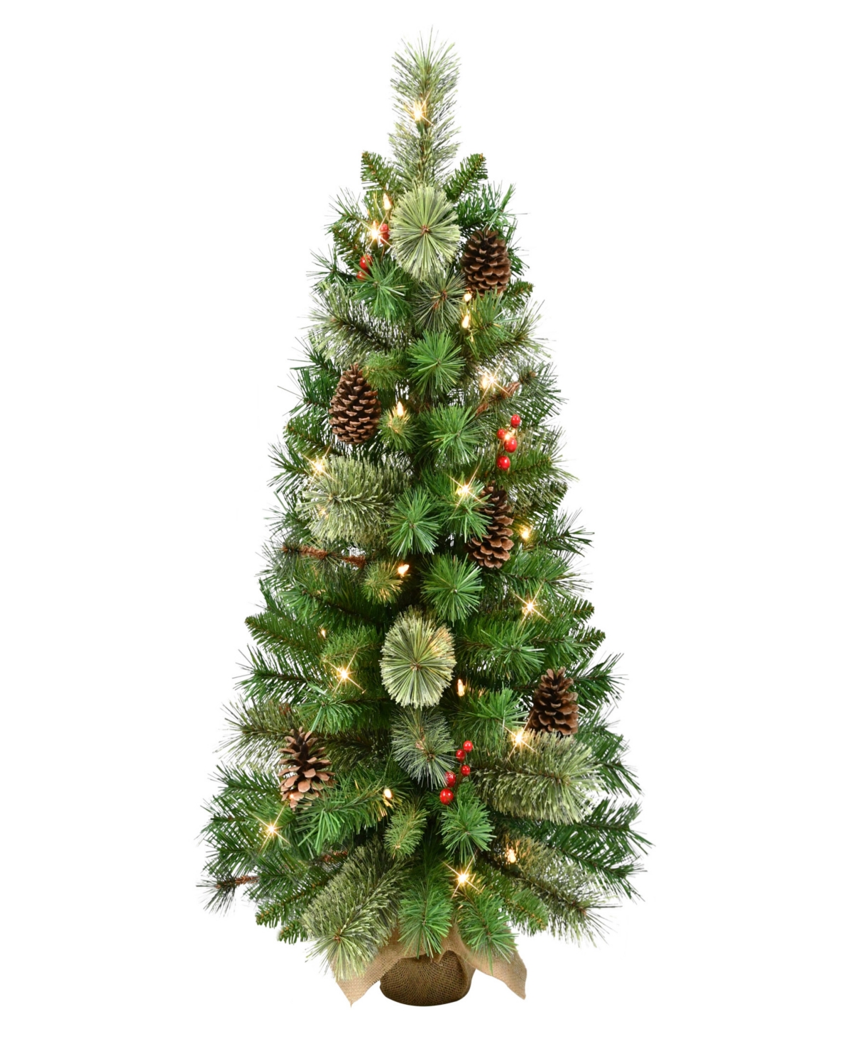 Click here for Puleo Pre-Lit Adorned Artificial Tree 3ft - Green prices