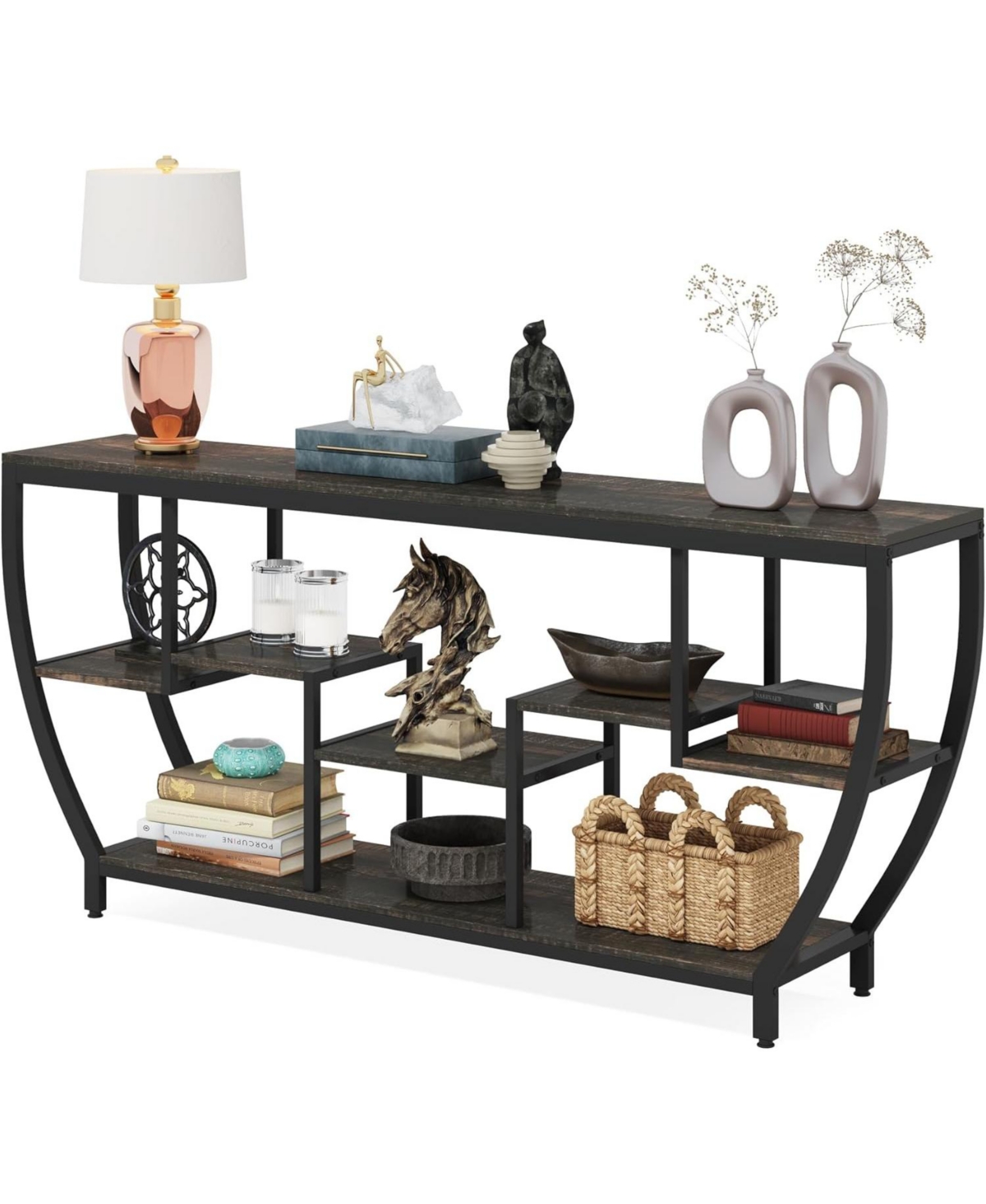 Click here for Tribesigns 70.9 Inch Long Sofa Table with Shelves... prices