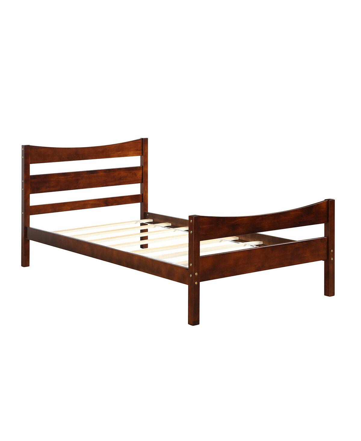 Click here for Gymax Twin Size Platform Bed Frame Foundation w/He... prices