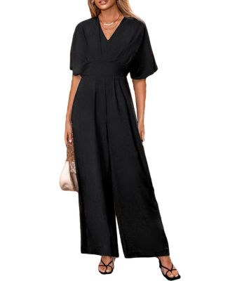 Cupshe Women's Black Flared Sleeve Wide Leg Jumpsuit - Macy's