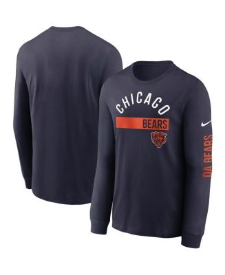 Nike Men's Navy Chicago Bears Fan Gear Color Bar Long Sleeve T-Shirt ...