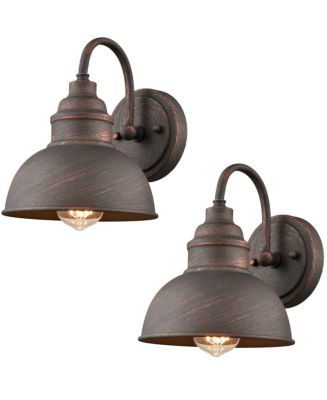 MOOSE 2-Pack Farmhouse Indoor/Outdoor Wall Sconce Metal Barn Light - Macy's