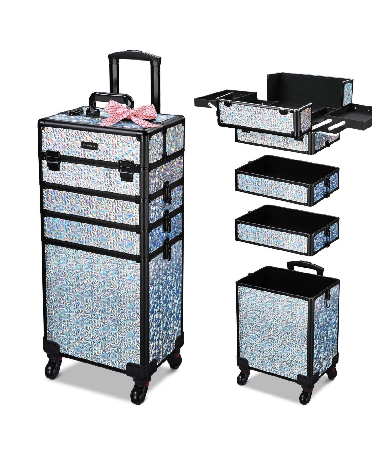 Click here for Byootique Mermaid Silver 4in1 Rolling Makeup Train... prices