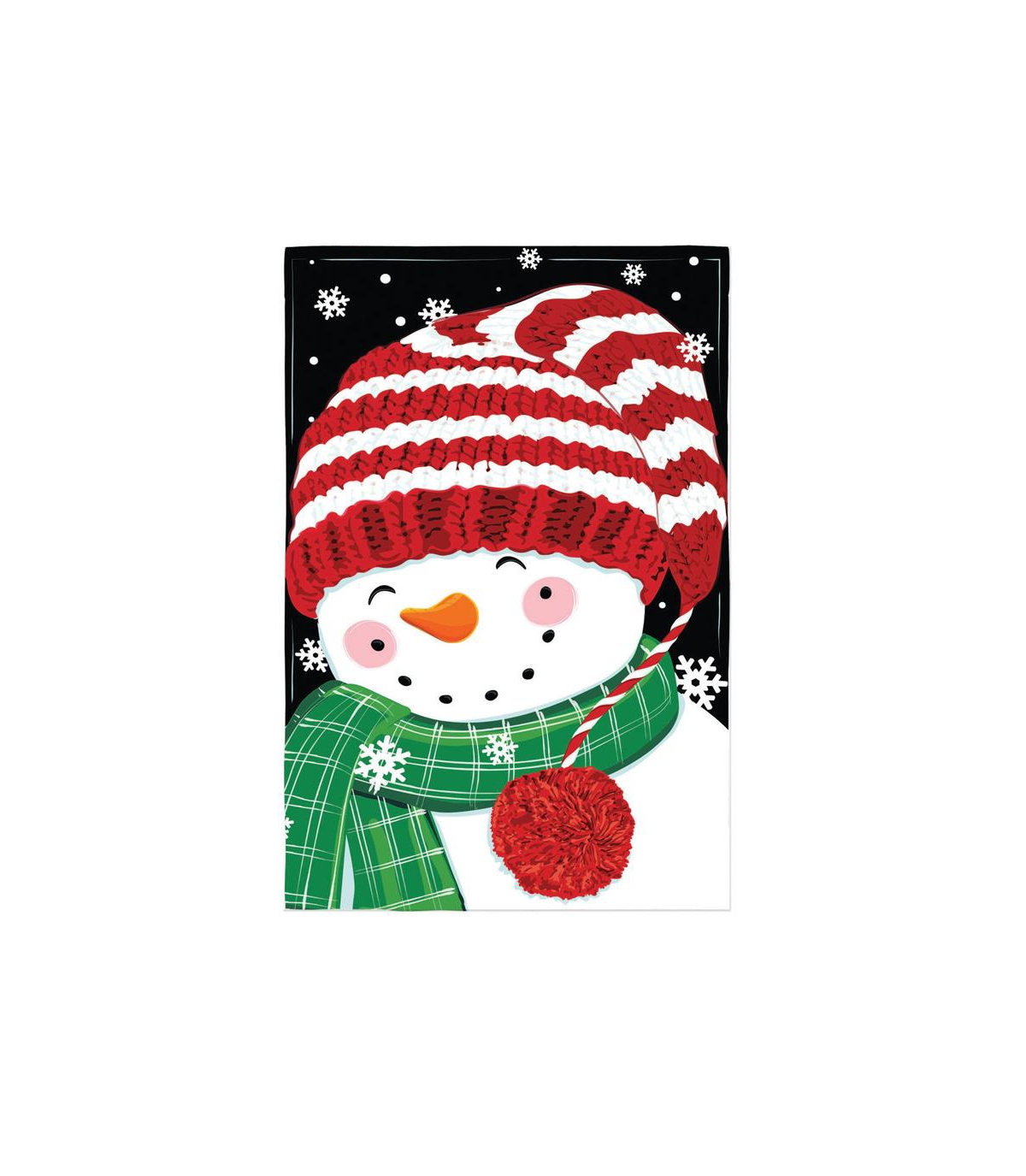 Click here for Evergreen Garden Flag Cheerful Snowman Applique Do... prices