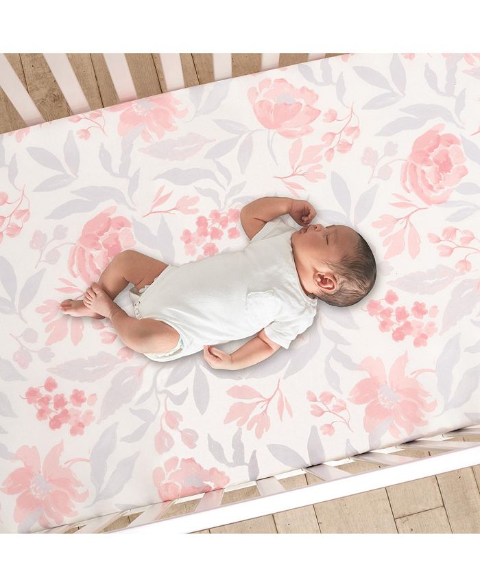 Bedtime Originals Lavender Floral 3-Piece Baby Crib Bedding Set - Pink ...