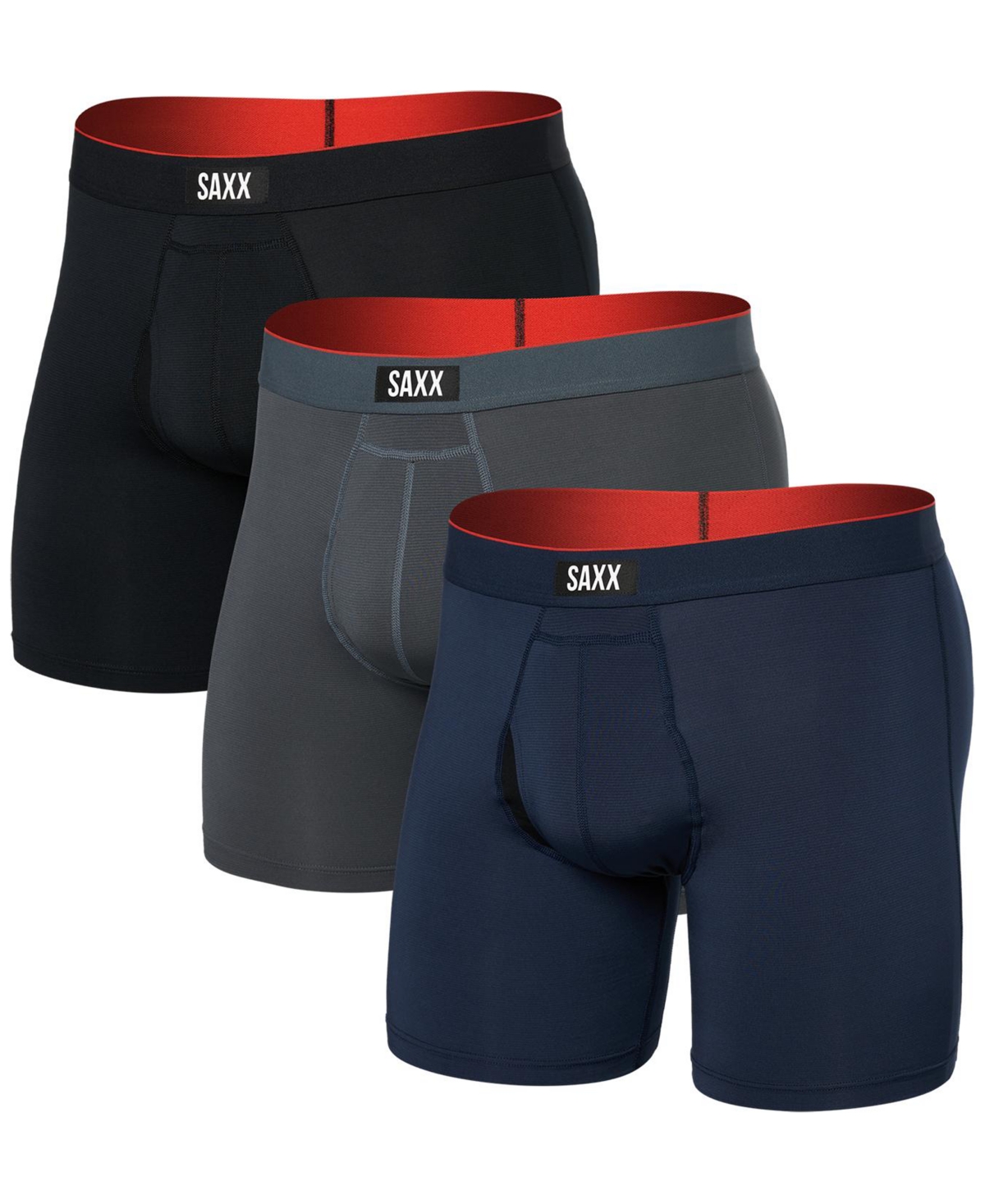 Click here for Saxx Mens Multi-Sport 3-Pk. Solid Mesh Boxer Brief... prices