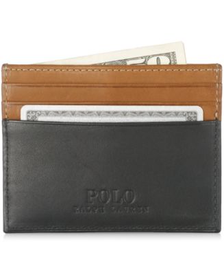 Polo Ralph Lauren Two-Toned Leather Card Case - Macy's