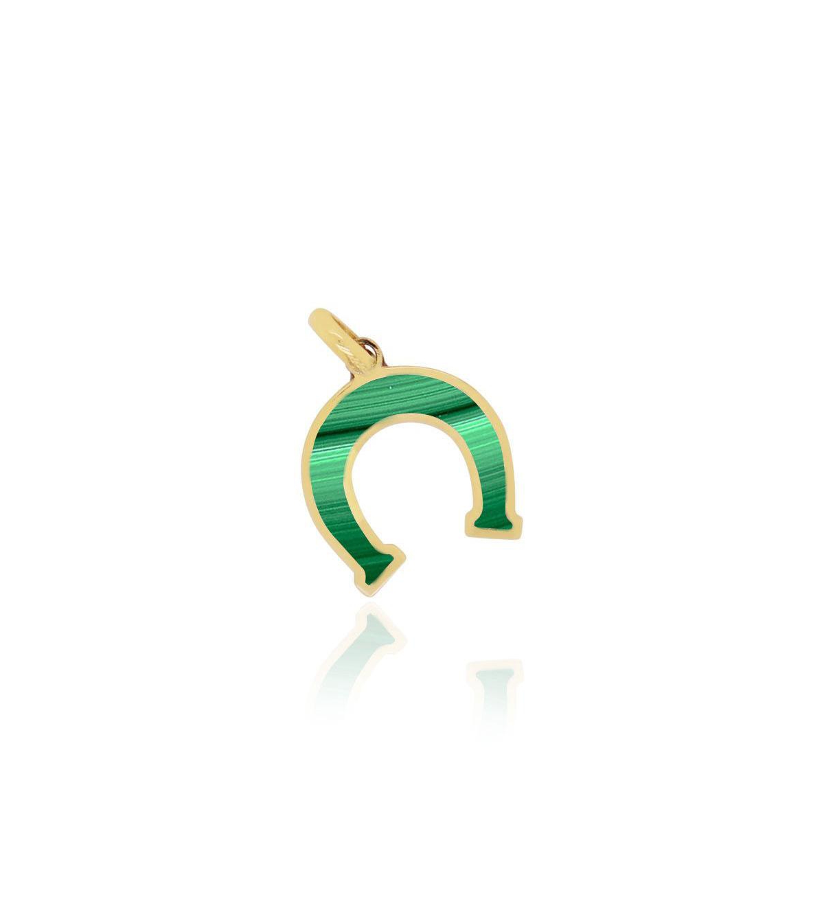 Click here for The Lovery Malachite Horseshoe Charm 14K Gold 9 mi... prices
