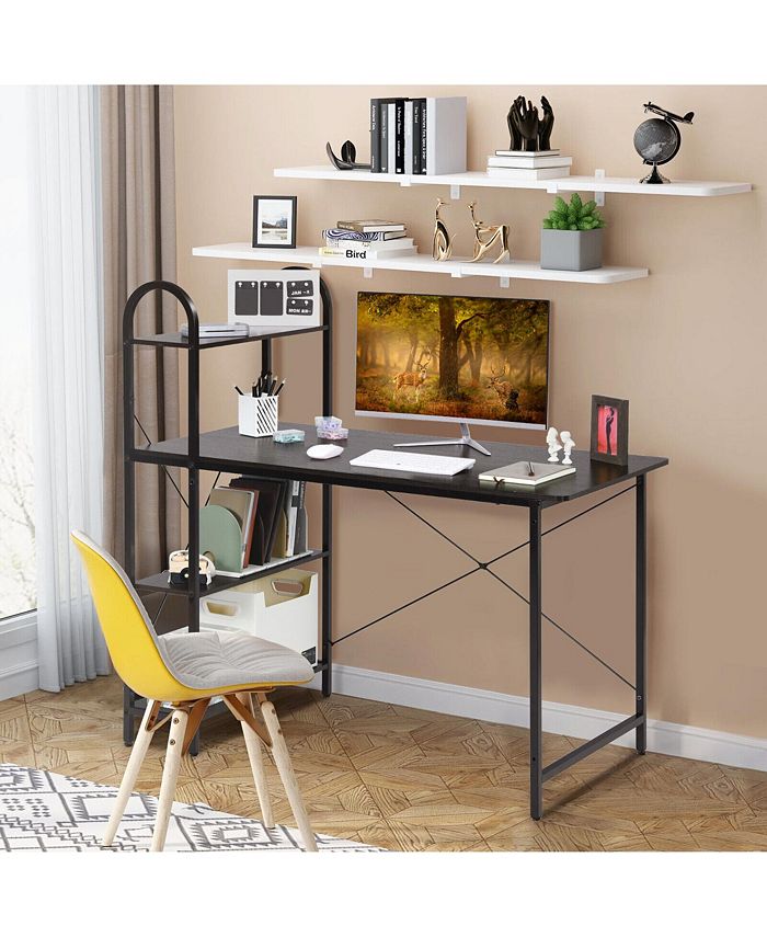 Gymax Reversible Computer Desk Study Workstation Home Office 4-tier ...