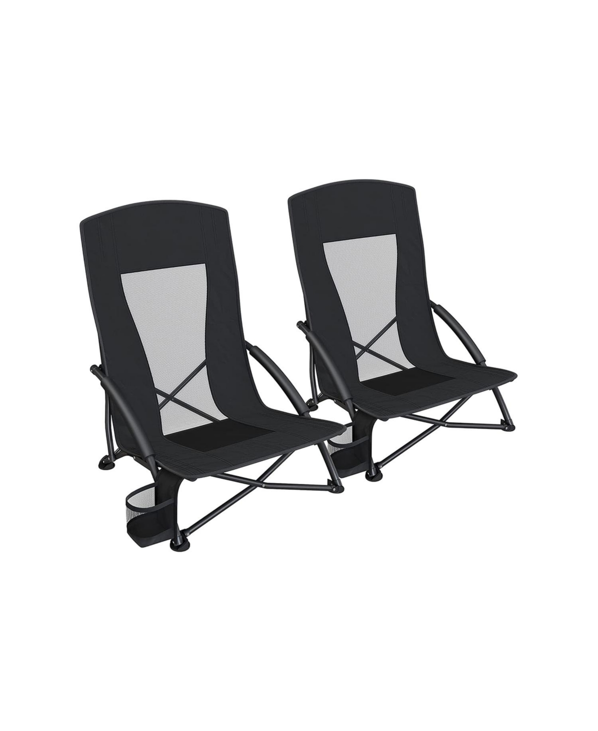 Click here for Slickblue Portable Beach Chair Set of 2 - Black prices