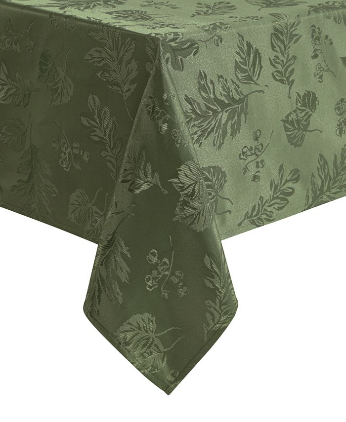 Elrene Elegant Woven Leaves Jacquard Damask Tablecloth, 60" x 120" - Macy's