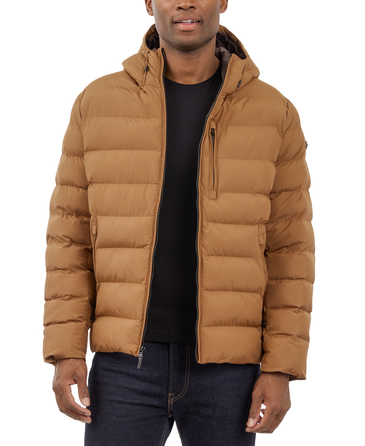 Michael Kors Men's Hooded Puffer Jacket, Created For Macy's In Luggage ...