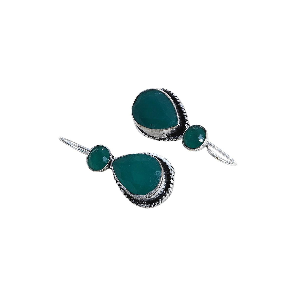 Click here for Sohi Womens Teardrop Drop Earrings - Green prices
