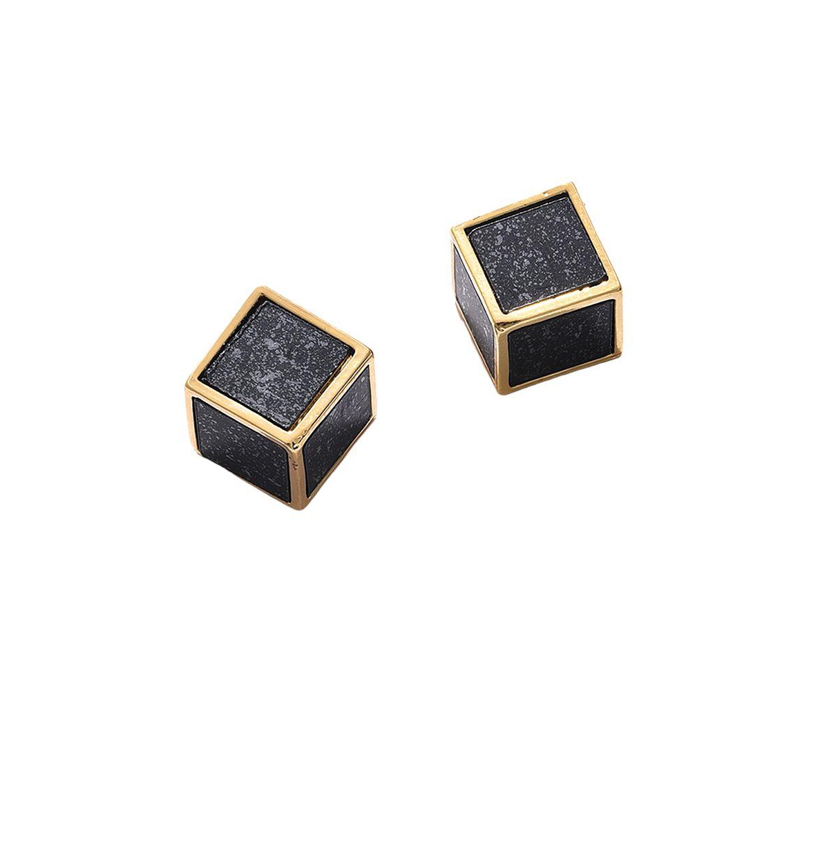 Click here for Sohi Womens Cube Stud Earrings - Black prices