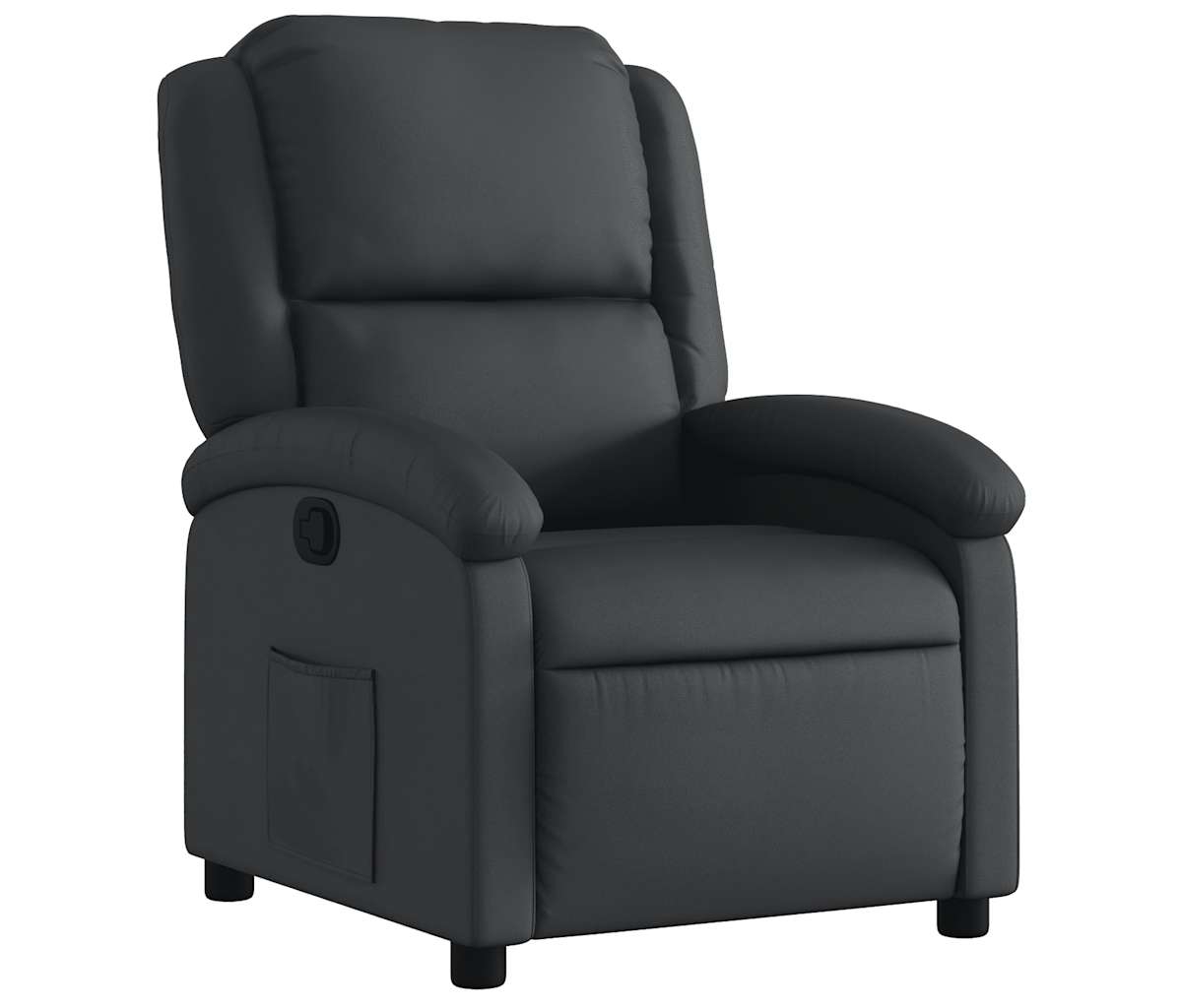 Click here for Recliner Chair Black Real Leather - Black prices