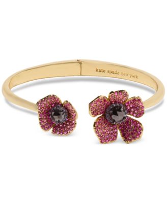 Kate Spade New York Gold-Tone Color Cubic Zirconia Poppy Cuff Bracelet ...