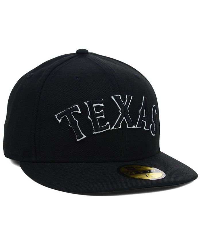 New Era Texas Rangers Black and White Fashion 59FIFTY Cap - Macy's