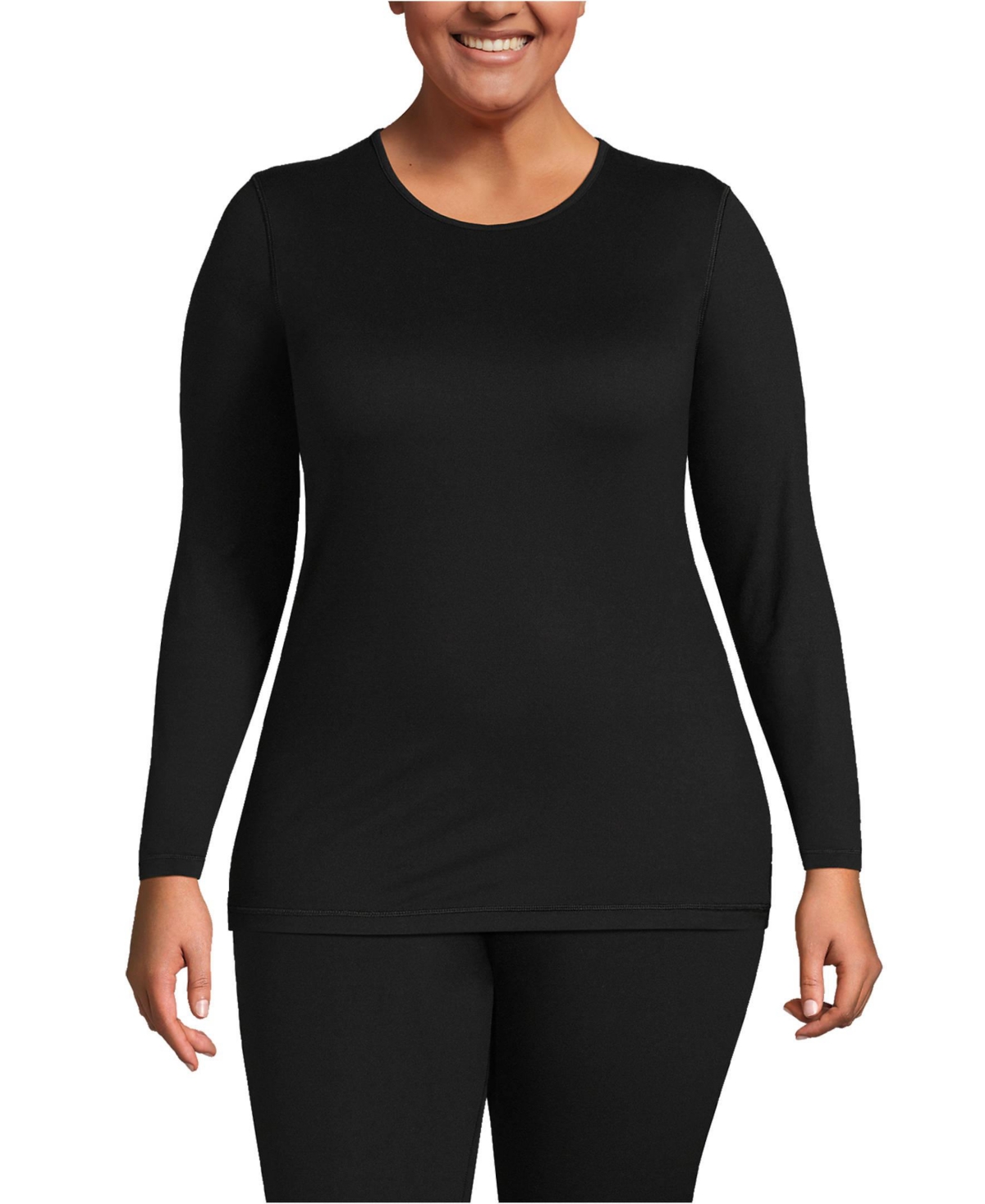 Click here for Lands End Plus Size Baselayer Cozy Thermaskin Crew... prices