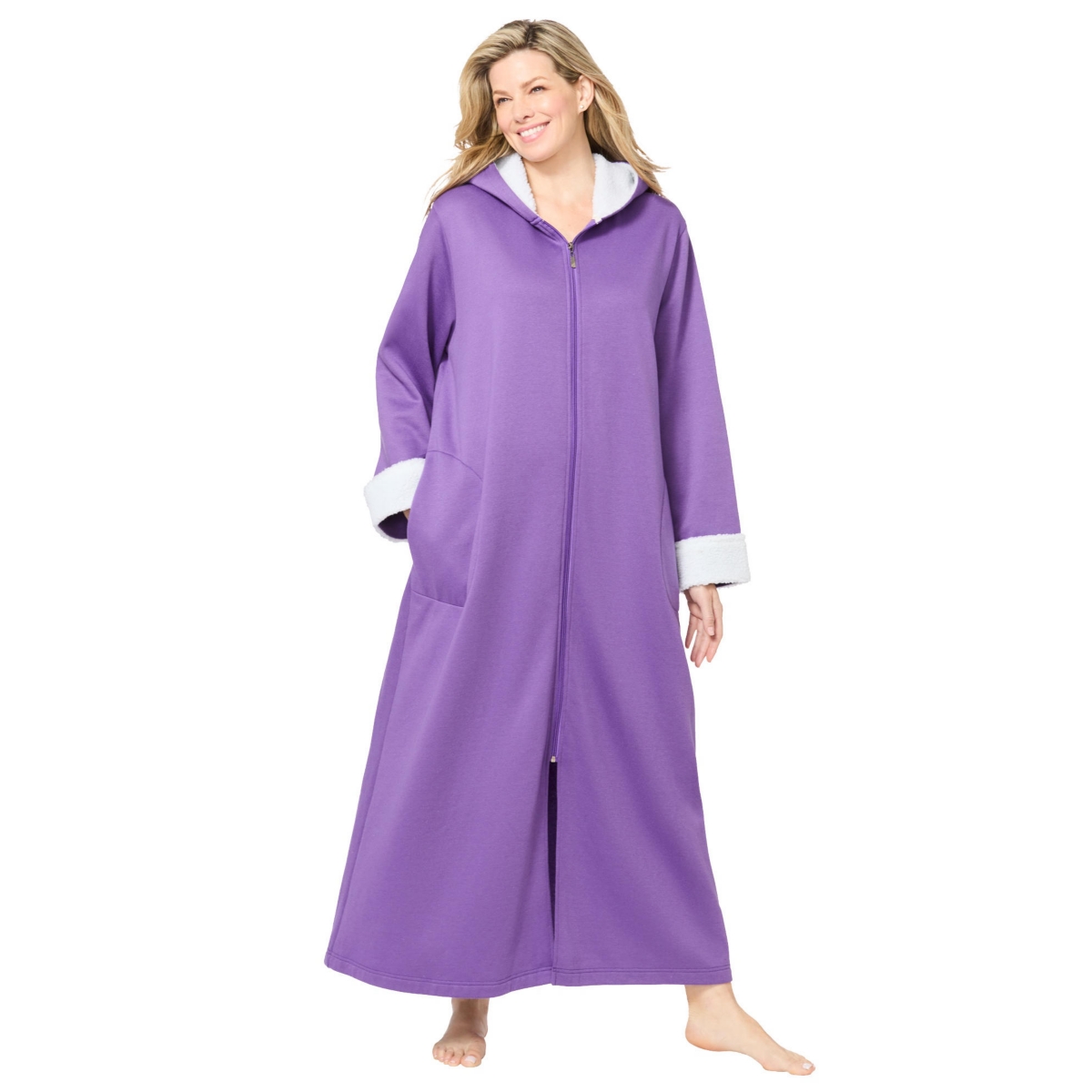 Click here for Dreams & Co. Womens Plus Size Sherpa-Lined Long Ho... prices
