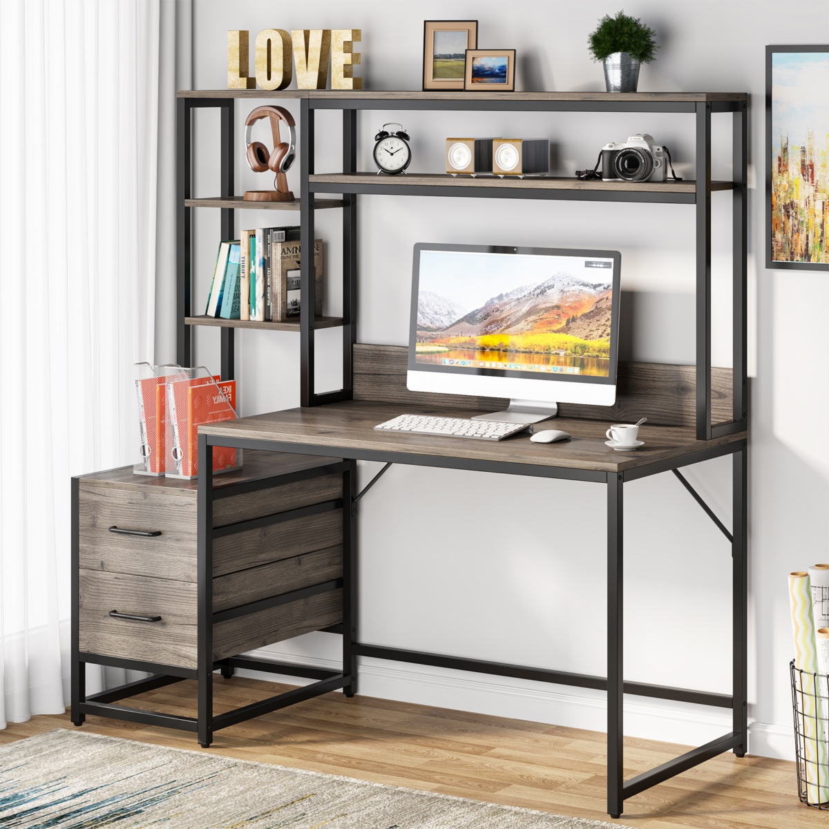 Click here for Tribesigns 55 Inch Computer Desk with 2 Drawers an... prices