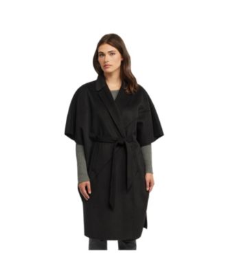 Ellen Tracy Women's Wool Blend Double Faced Handmade Color Block Cape ...