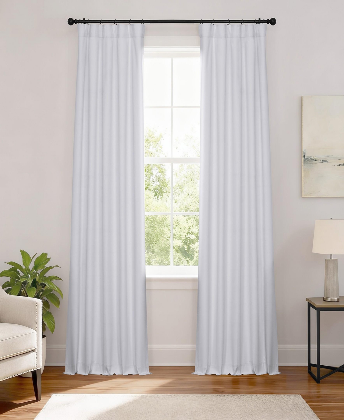 Click here for Half Price Drapes White Performance Linen Hotel Bl... prices