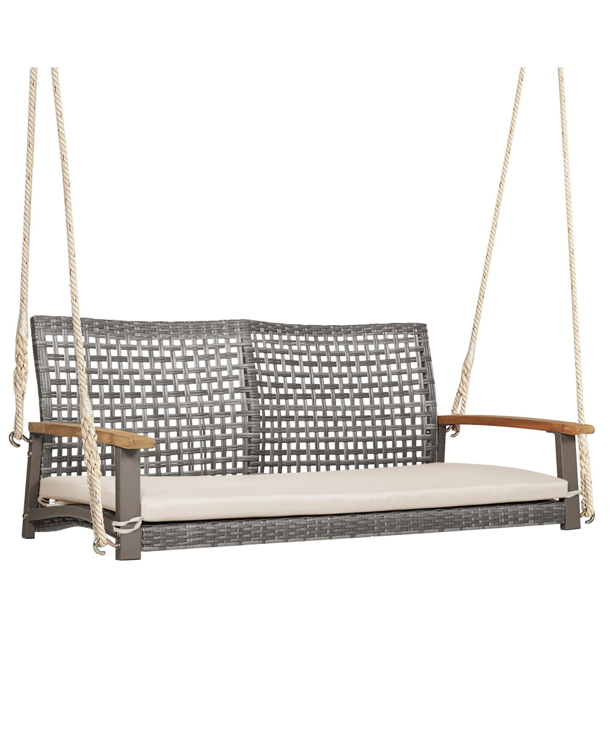 Click here for 2-Person Patio Wicker Hanging Swing Chair Loveseat... prices