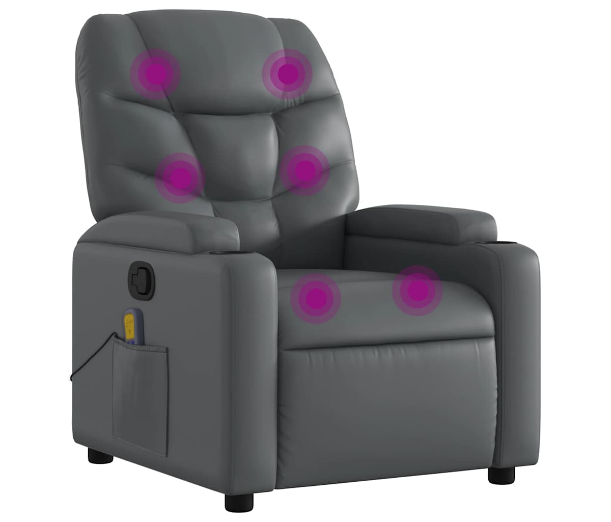 Click here for Massage Recliner Chair Gray Faux Leather - Gray prices