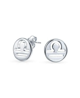 Bling Jewelry Tiny Simple Round Astrology Libra Horoscope Zodiac Stud ...