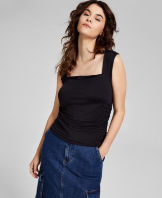 And Now This Women's Portrait-Neck Sleeveless Side-Ruched Top, Created ...