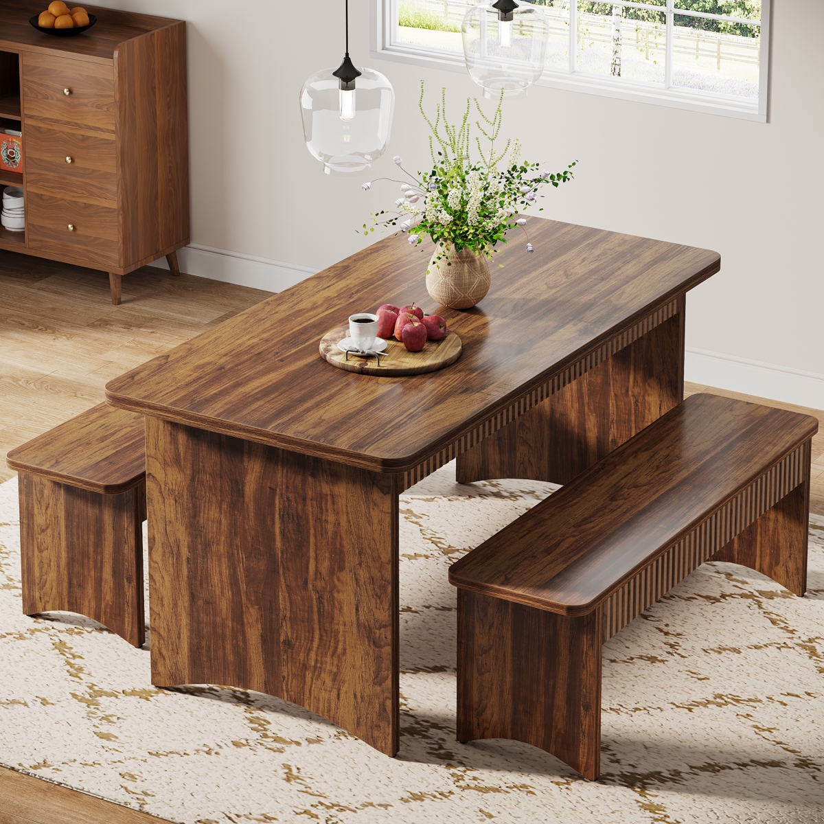 Click here for Tribesigns 3-Piece Dining Table Set  55" Dini... prices