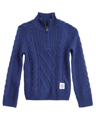 GUESS Big Boy Long Sleeve Quarter Zip Sweater - Macy's