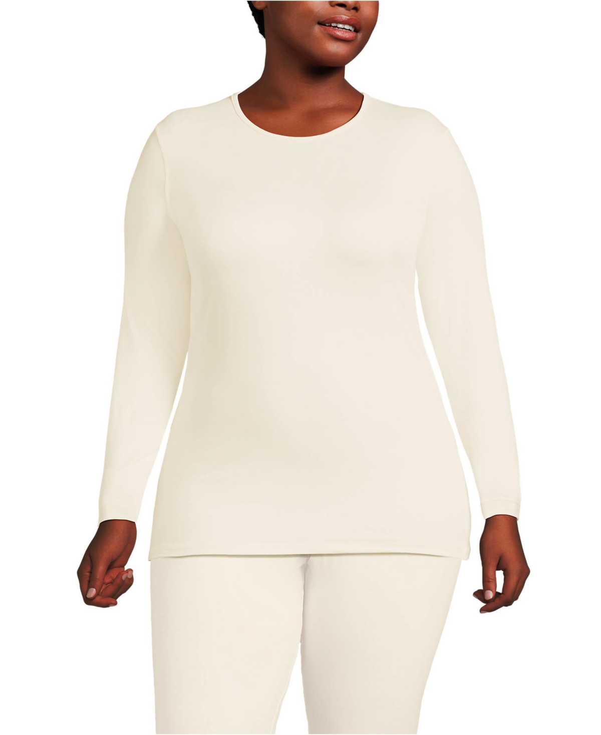 Click here for Lands End Plus Size Baselayer Cozy Thermaskin Crew... prices