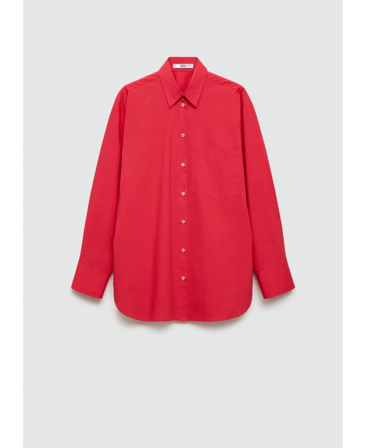 Click here for Mango Womens Pocket Oversize Shirt - Red prices
