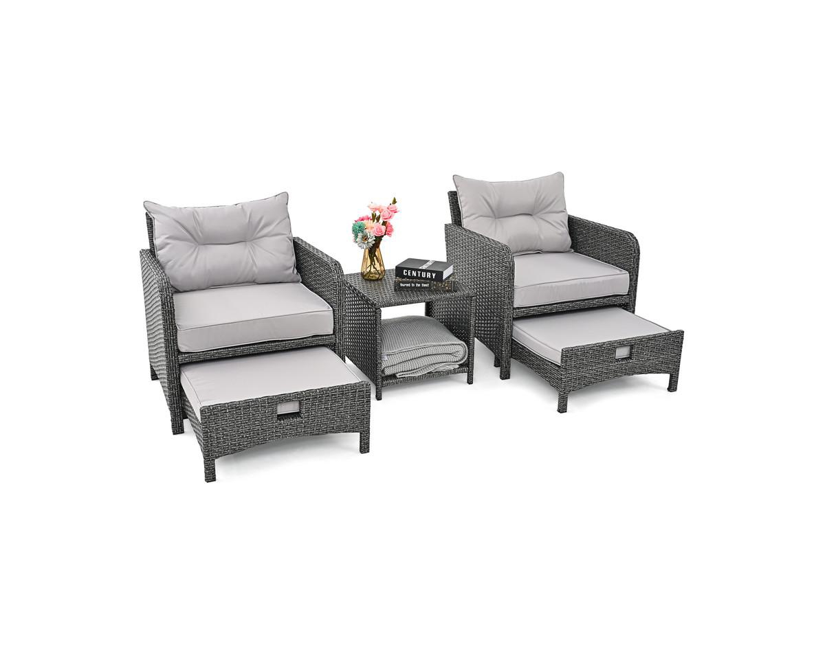 Click here for Pamapic 5-Piece Wicker Patio Conversation Set with... prices