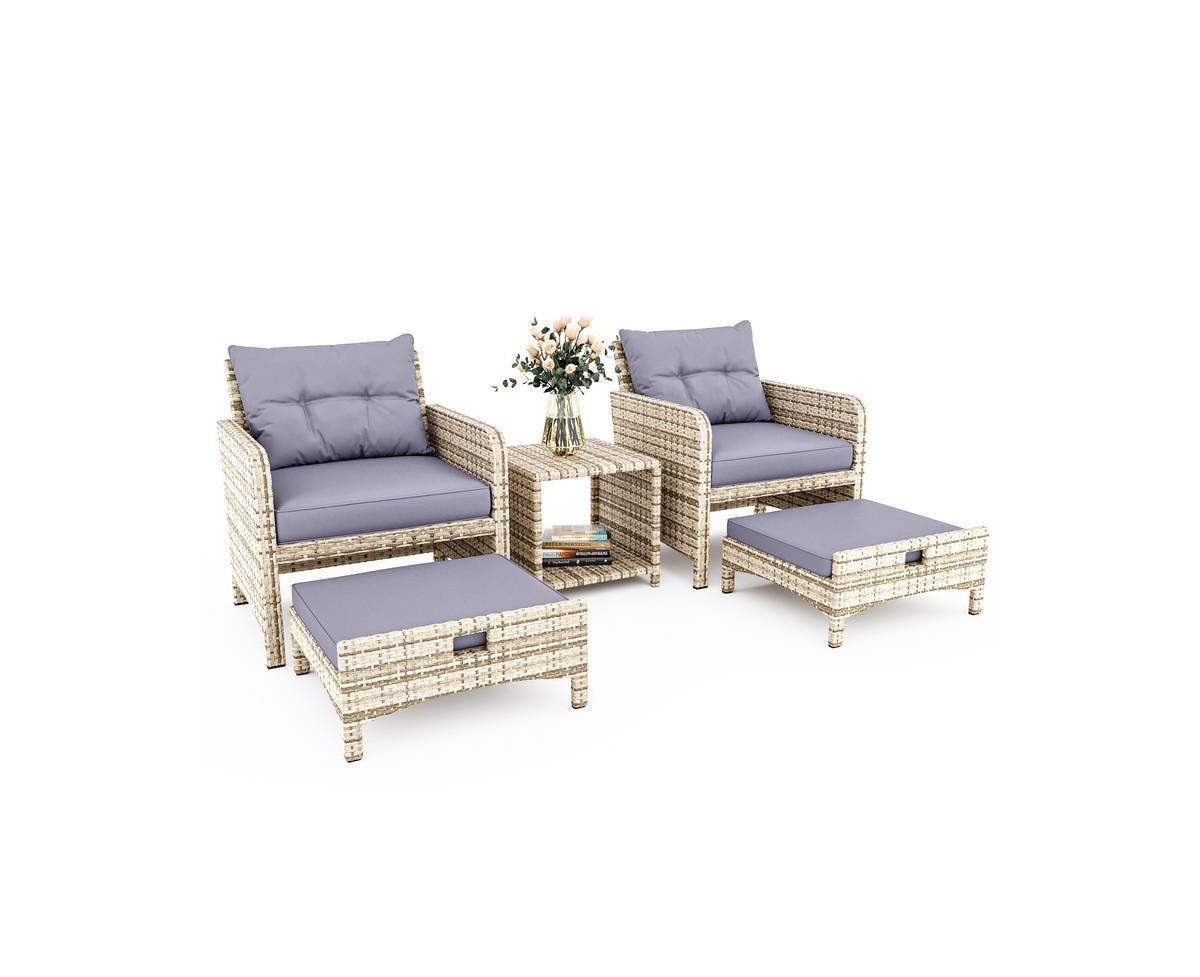 Click here for Pamapic 5-Piece Wicker Patio Conversation Set with... prices