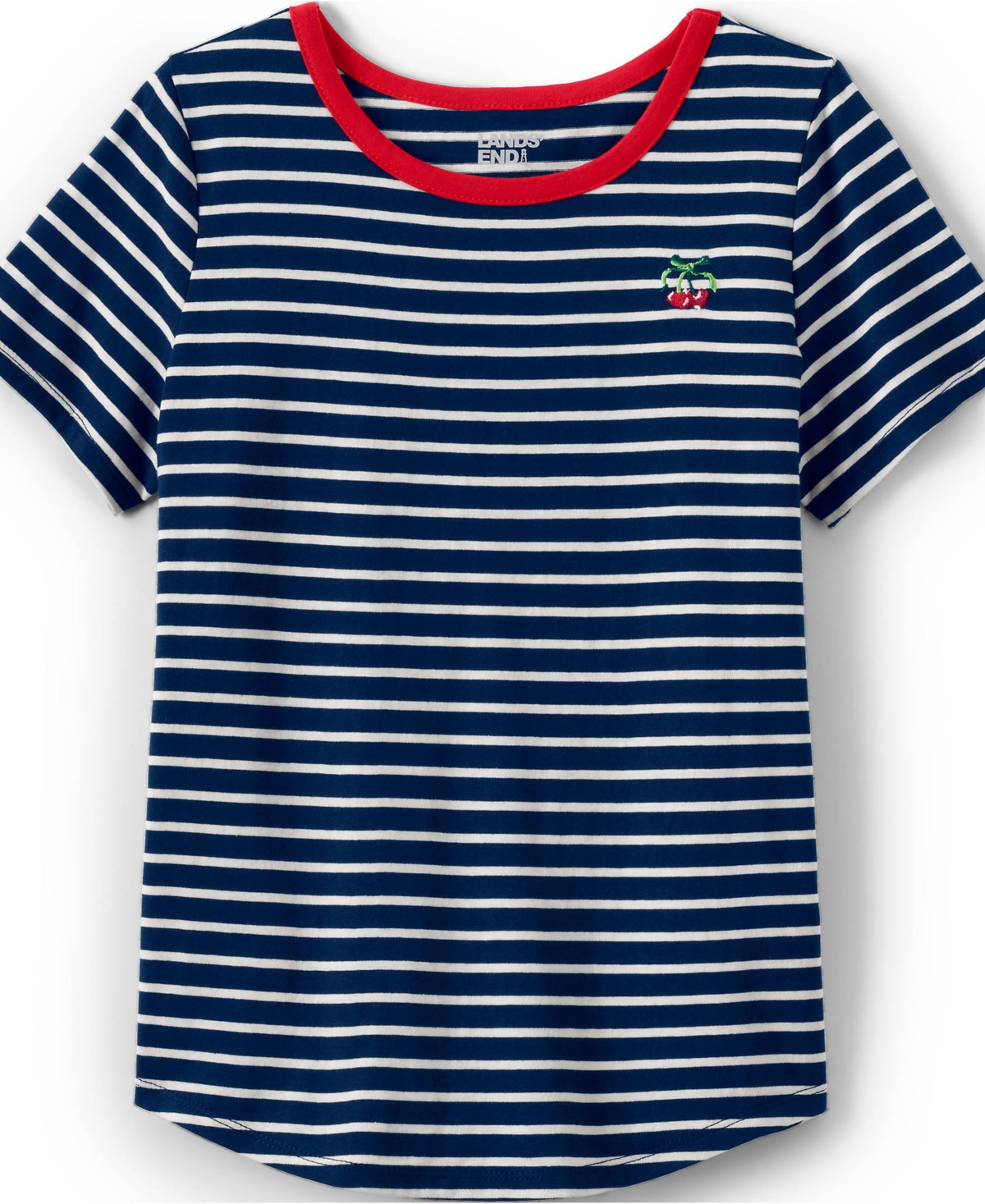 Click here for Lands End Girls Short Sleeve Curved Hem Graphic Te... prices
