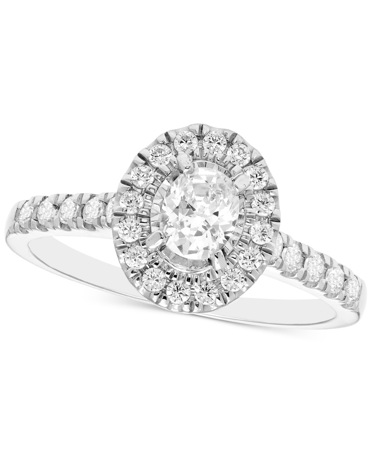 Click here for Diamond Oval Halo Engagement Ring (5/8 ct. t.w.) i... prices
