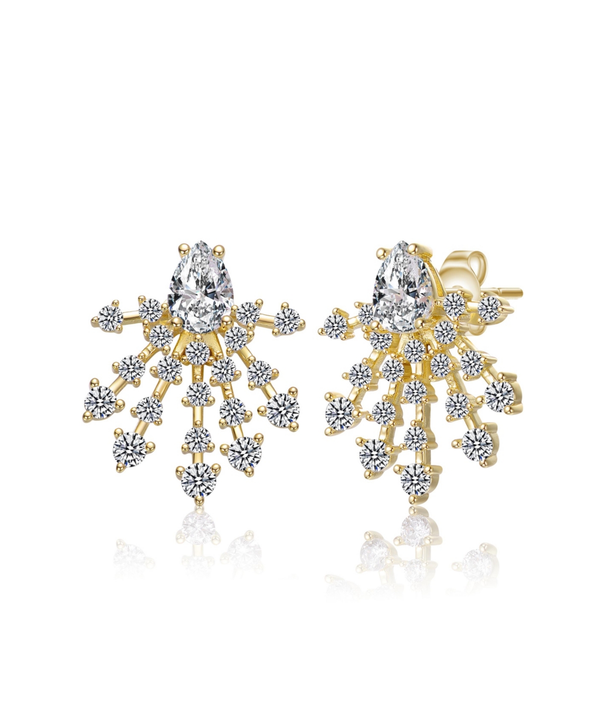 Click here for Sterling Silver 14K Gold Plated with Clear Cubic Z... prices